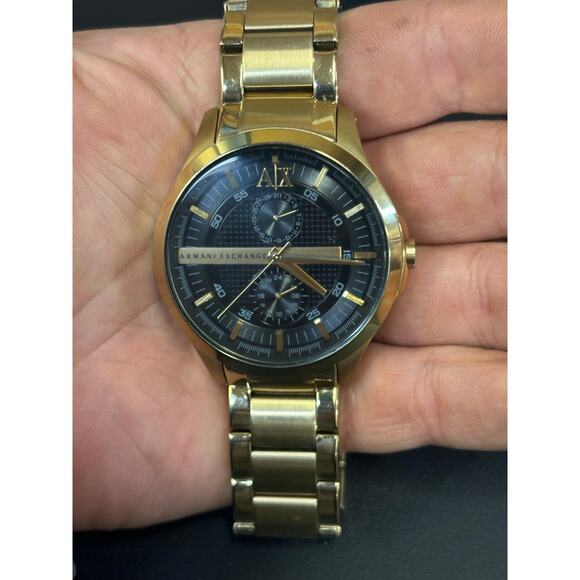 Armani Exchange | Accessories | Armani Exchange Ax221 Gold Tone Mens ...